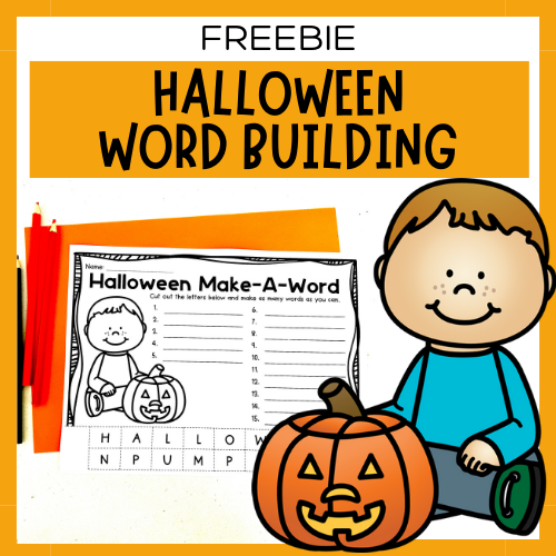 Halloween Worksheet Freebie | Fall Word Work Building | October ...